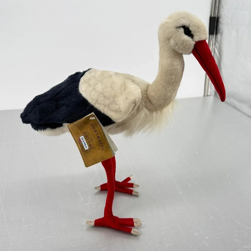 Hansa | Toys | Vtg Hansa Portraits Of Nature Stork Plush Bird 354 Wired ...